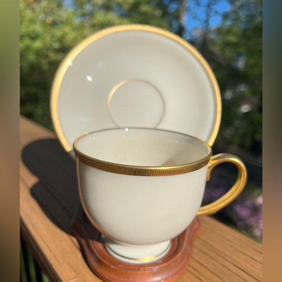 Lenox | Dining | Lenox Tuxedo Cup And Saucer With Gold Trim | Poshmark